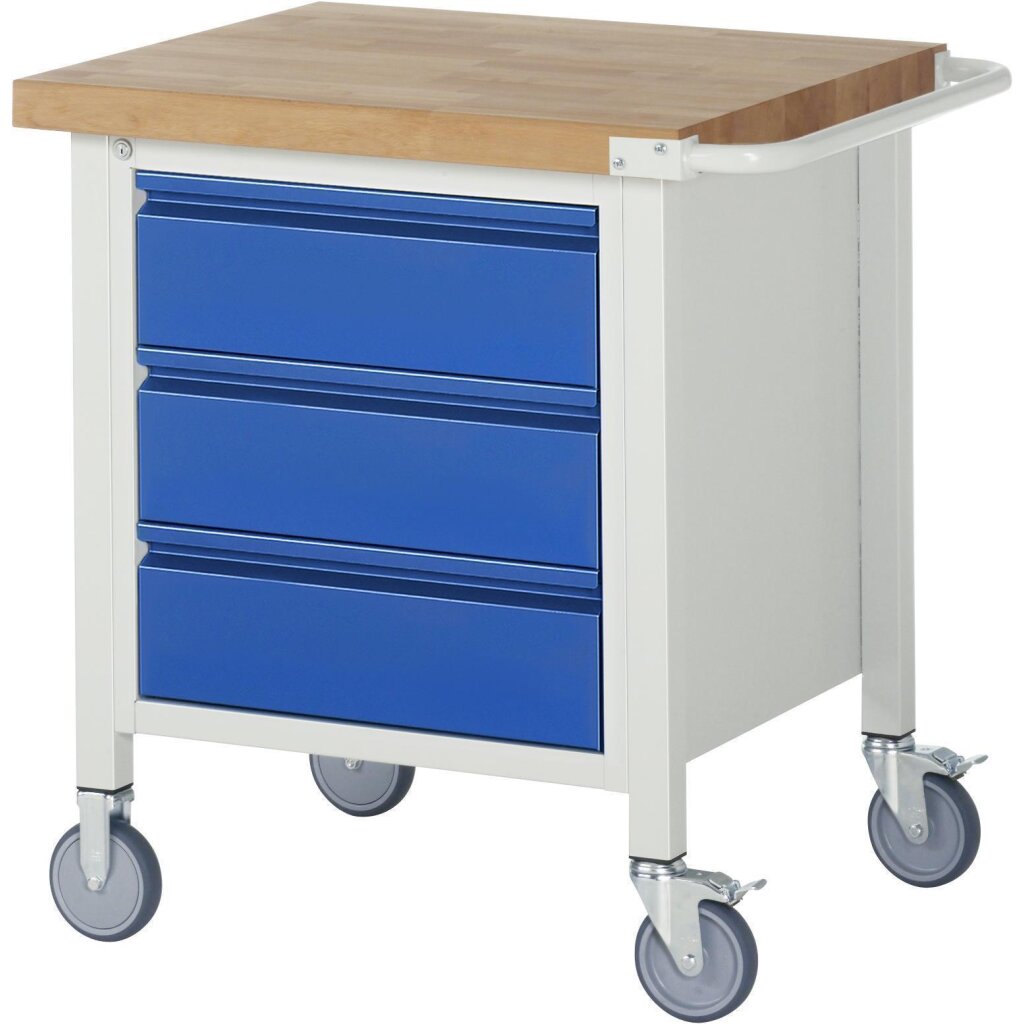 Fahrbare Werkbank mit 3 Schubladen, Breite: 75 cm, Anthrazitmetallic ...